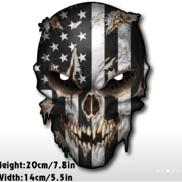 Wall Decor | New Unique American Flag Skull Sticker Perfect For Trucks ...